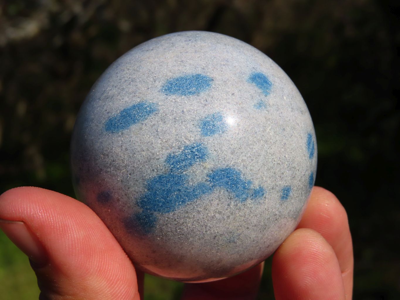 Polished Blue Spinel Spotted Quartz Spheres x 6 From Madagascar ...