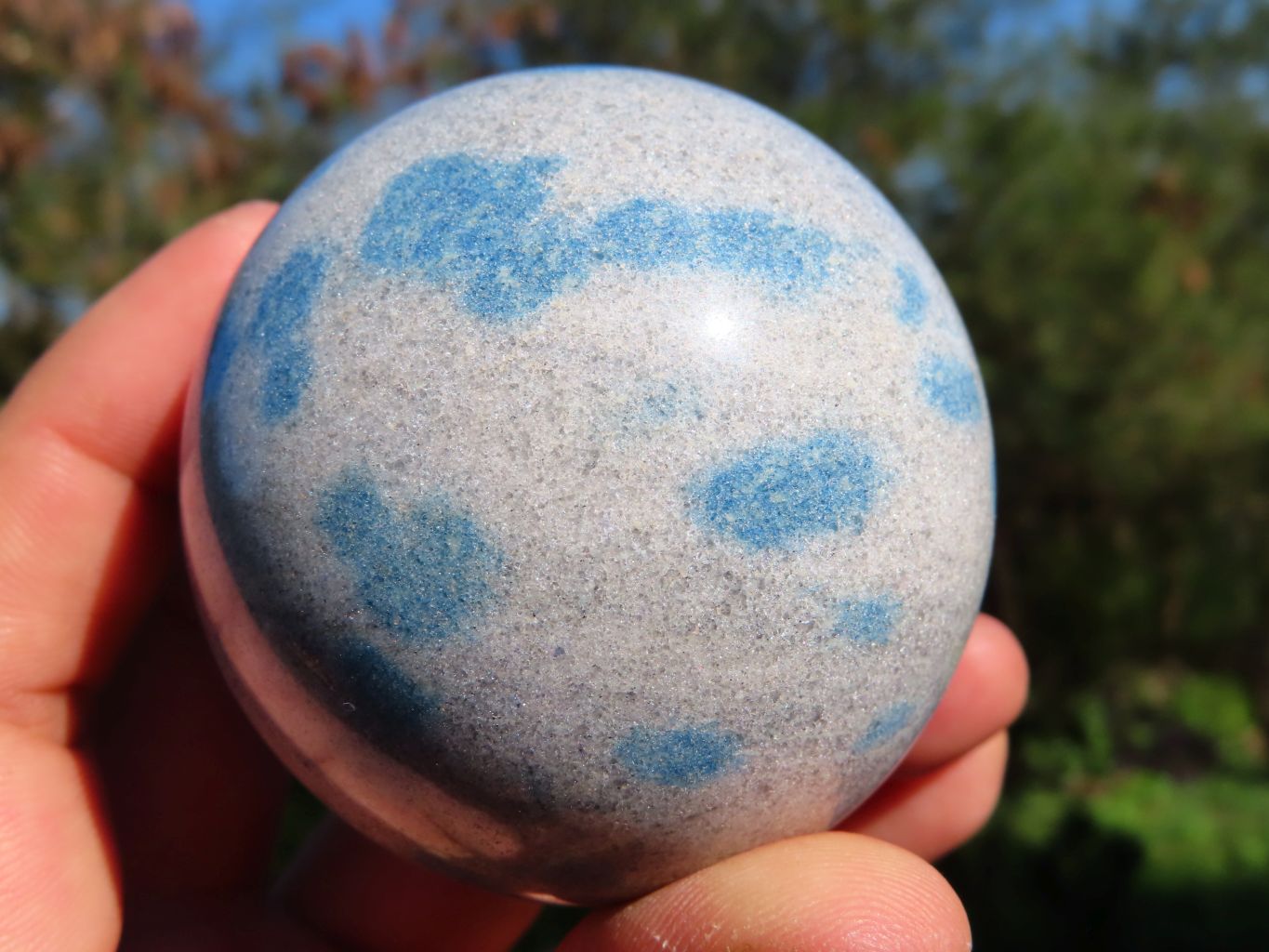 Polished Blue Spotted Spinel Spheres x 6 From Madagascar
