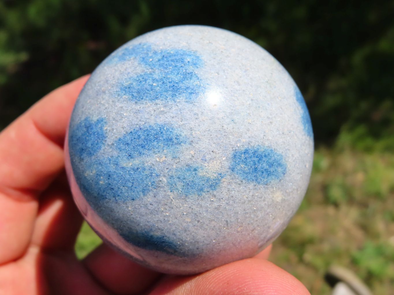 Polished Blue Spinel Spotted Quartz Spheres x 6 From Madagascar ...