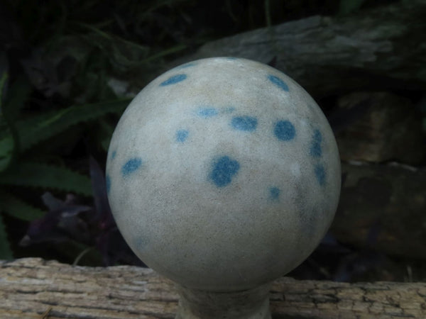 Polished Blue Spinel Spotted Quartz Spheres x 2 From Madagascar ...