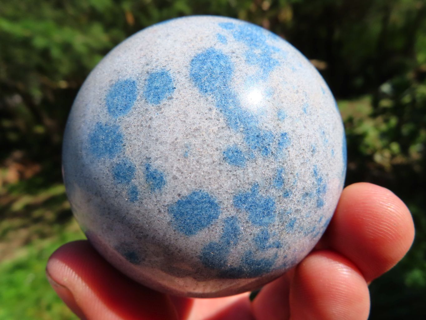 Polished Blue Spinel Spotted Quartz Spheres x 1 From Madagascar ...