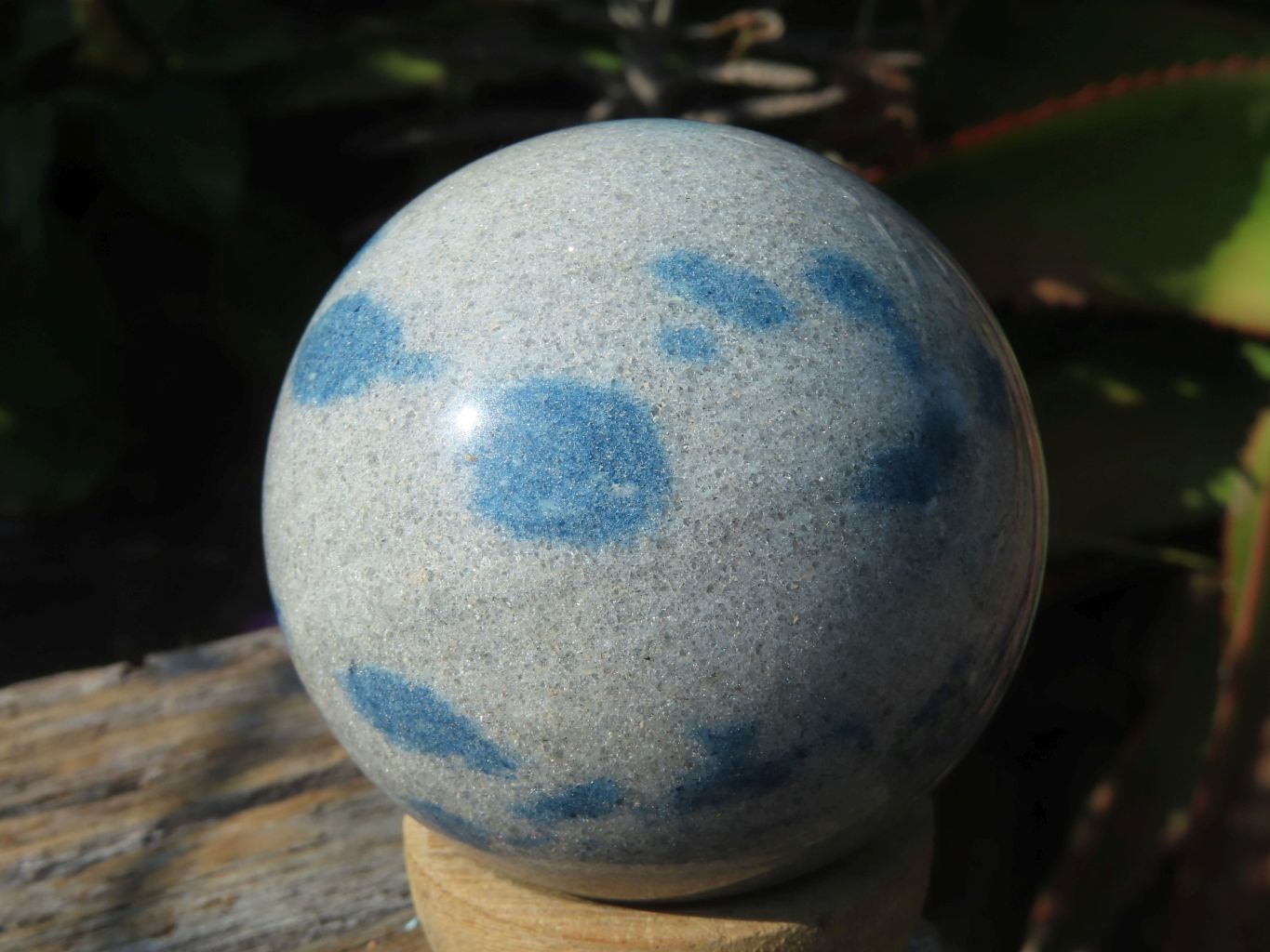 Polished Blue Spinel Spotted Quartz Spheres x 6 From Madagascar ...