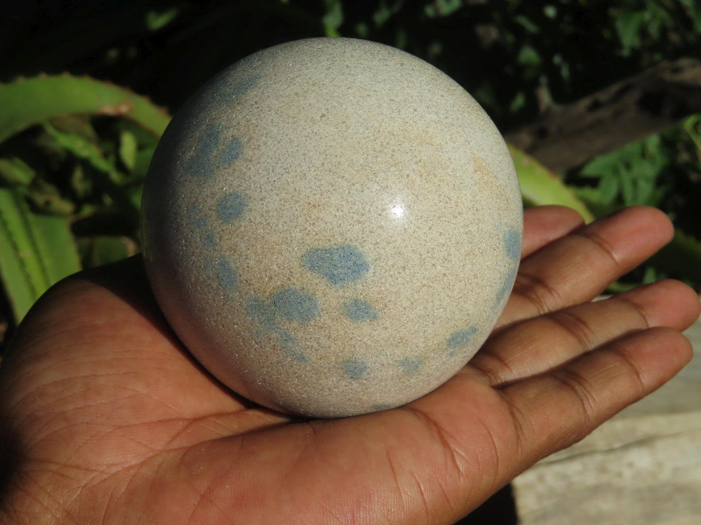 Polished Blue Spinel Spotted Quartz Spheres x 3 From Madagascar ...