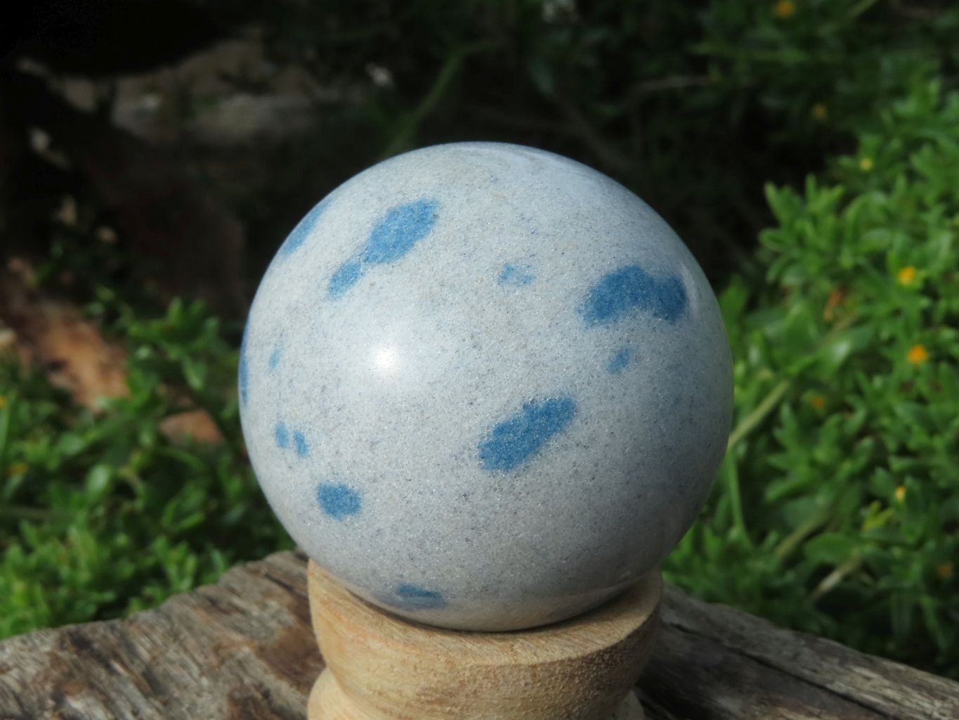 Polished Blue Spinel Spotted Quartz Spheres x 6 From Madagascar ...