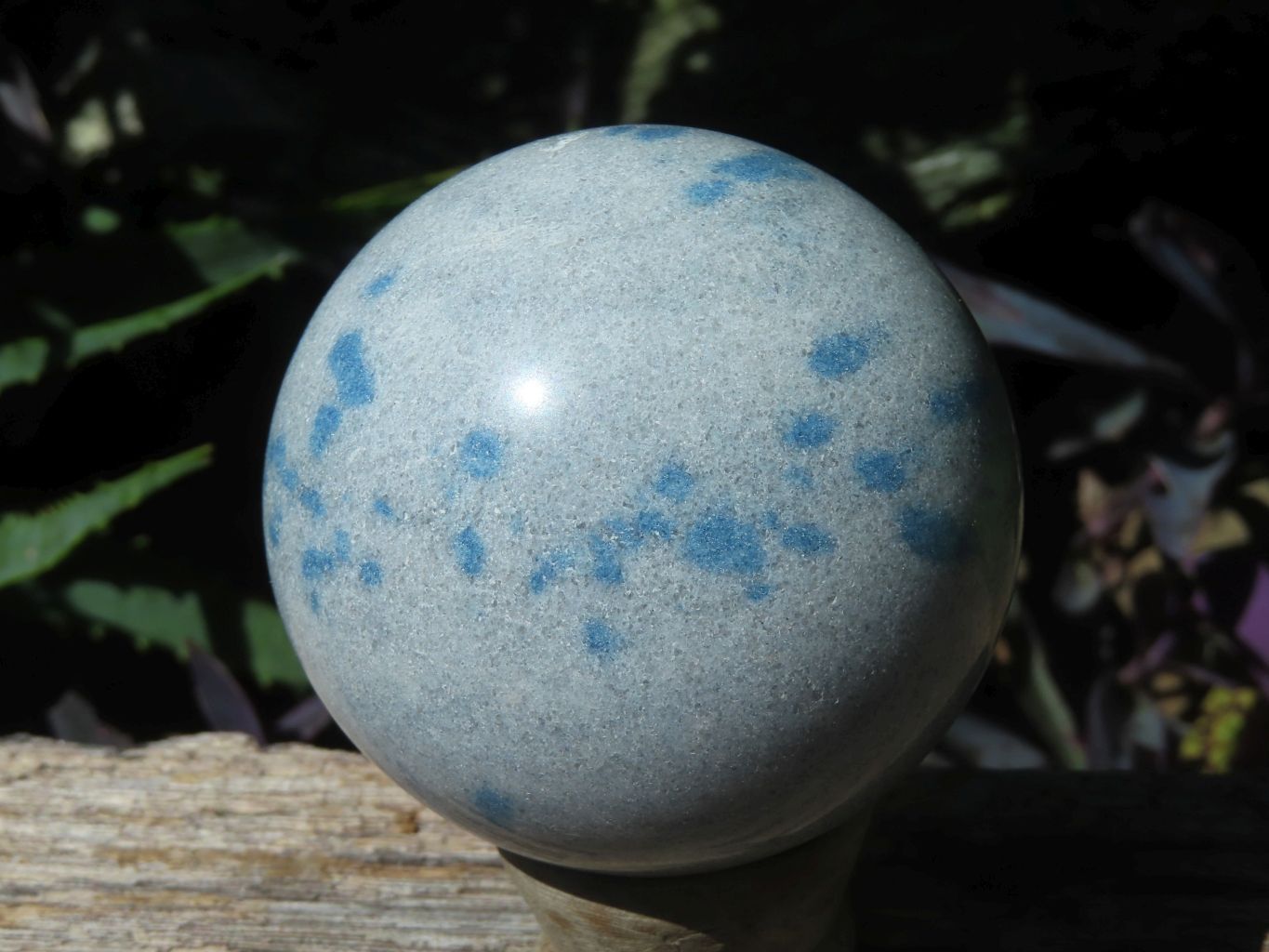 Polished Blue Spinel Spotted Quartz Spheres x 4 From Madagascar ...